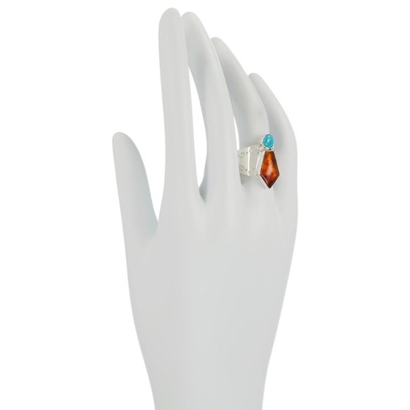 Jay King | Jewelry | Jay King Baltic Amber Turquoise Sterling Ring ...